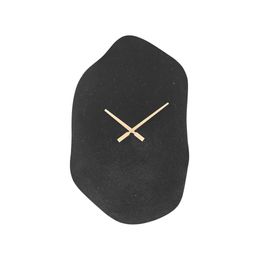 Beliani Wanduhr GANGES in Schwarz/Gold - (W) 50 x (H) 78 x (L) 5 cm | Gr.: onesize