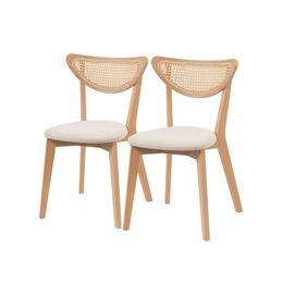 home24 Esszimmerstuhl Danny (2er-Set) in Creme | Gr.: onesize