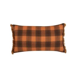 Beliani Dekokissen BARJA in Orange/Schwarz - (W) 70 x (H) 12 x (L) 40 cm | Gr.: onesize