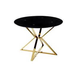 Beliani Esszimmertisch BOSCO in Schwarz/Gold - (W) 105 x (H) 75 x (L) 105 cm | Gr.: onesize