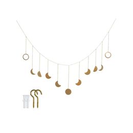 Intirilife Mondphasen Girlande Deko Kette aus Metall 114 x 28 cm in Gold | Gr.: onesize