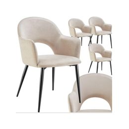 TecTake Armlehnstuhl in Samtoptik, gepolstert, 57 x 61,5 x 87,5 cm | Gr.: onesize