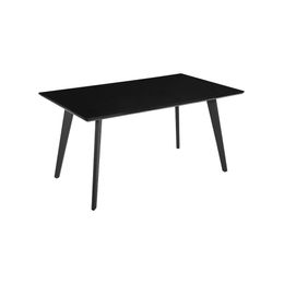 Beliani Esszimmertisch DORCAS in Schwarz - (W) 90 x (H) 75 x (L) 150 cm | Gr.: onesize