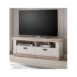 Furn.Design TV-Lowboard Pinie wei&szlig;, Oslo Pinie Landhaus, TV-Unterteil, 134 x 51 cm | Gr.: onesize