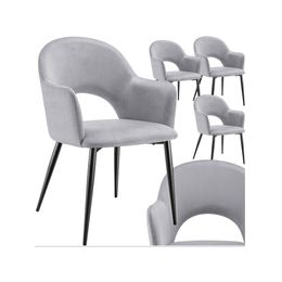 TecTake Armlehnstuhl in Samtoptik, gepolstert, 57 x 61,5 x 87,5 cm | Gr.: onesize