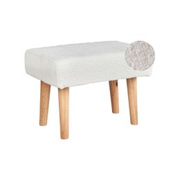 Beliani Hocker TAKOMA in Wei&szlig;/Braun - (W) 50 x (H) 35 x (L) 30 cm | Gr.: onesize