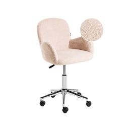 Beliani B&uuml;rostuhl PRIDDY in Beige/Silber - (W) 60 x (H) 79 x (L) 60 cm | Gr.: onesize