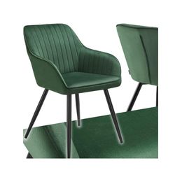 TecTake Polstersessel gepolstert, in Samtoptik, gesteppt, 58 x 62 x 82 cm | Gr.: onesize