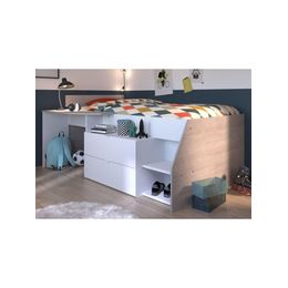 Parisot Hochbett Jugendzimmer Bett 90 x 200 cm 2x Schubkasten, Stauraum | Gr.: onesize