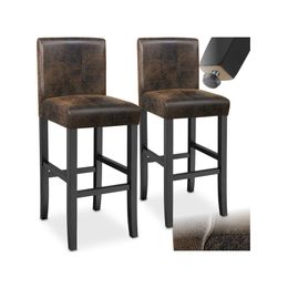 TecTake Bistrostuhl, Sitzh&ouml;he gepolstert mit R&uuml;ckenlehne, 76 cm | Gr.: onesize