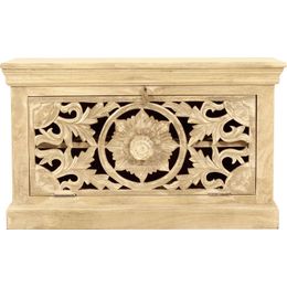 Schuhschrank Sit, B:80cm H:50cm T:40cm, beige, Massivholz, Flur, Schr&auml;nke, "Massiver Schuhkommode aus Mangoholz", Massiver Schuhschrank aus Mangoholz