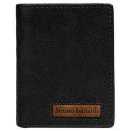 Bruno Banani Herren Geldb&ouml;rse, schwarz, Leder, leicht gl&auml;nzend, unifarben, Kleinlederwaren, echt Leder