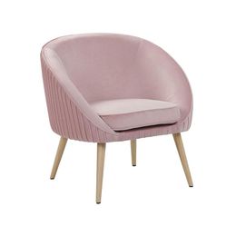 Beliani Sessel TROMSO in Rosa/Braun - (W) 73 x (H) 73 x (L) 54 cm | Gr.: onesize