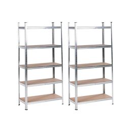 Beliani 2er-Set Regal XITTA in Silber/Braun | Gr.: onesize