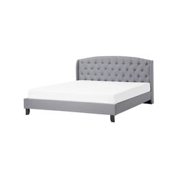 Beliani Doppelbett BORDEAUX in Grau/Schwarz - (W) 189 x (H) 106 x (L) 221 cm | Gr.: onesize