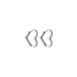 PURELEI Creolen Glitter Heart Silber | Gr.: onesize