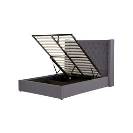 Beliani Doppelbett LUBBON in Grau/Silber - (W) 170 x (H) 144 x (L) 217 cm | Gr.: onesize