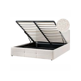 Beliani Doppelbett MASSOGNES in Wei&szlig;/Schwarz - (W) 166 x (H) 90 x (L) 211 cm | Gr.: onesize