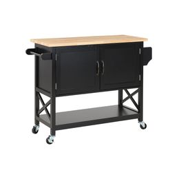 Beliani Servierwagen MELE in Schwarz/Braun - (W) 102 x (H) 90 x (L) 44 cm | Gr.: onesize