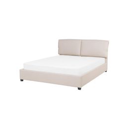 Beliani Doppelbett BELFORT in Beige/Braun - (W) 151 x (H) 100 x (L) 212 cm | Gr.: onesize