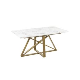Beliani Esszimmertisch MAXIMUS in Wei&szlig;/Gold - (W) 90 x (H) 77 x (L) 160 cm | Gr.: onesize