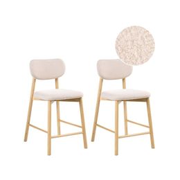 Beliani 2er-Set Barhocker MILLS in Braun/Beige | Gr.: onesize
