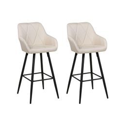 Beliani 2er-Set Barhocker DARIEN in Beige/Schwarz | Gr.: onesize
