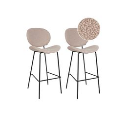Beliani 2er-Set Barhocker LUANA in Beige/Schwarz | Gr.: onesize