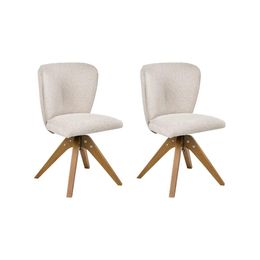 Beliani 2er-Set Esszimmerstuhl COSO in Beige/Braun | Gr.: onesize