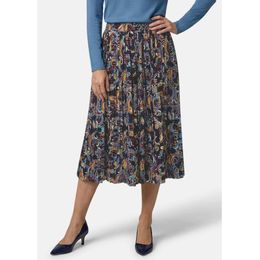 GOLDNER Plisseerock mit Paisley-Druck in marine / bunt / gemustert | Gr.: 46