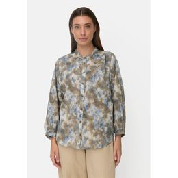 Camel Active Baumwollbluse mit Raglan&auml;rmeln in Blau-Beige | Gr.: S