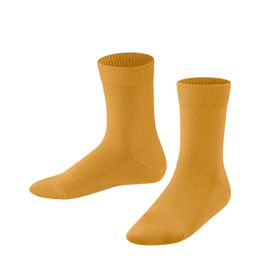 Falke Damen Socken "Family", Gr. 19, gelb, Obermaterial: 92% Baumwolle CO. 7% Polyamid PA. 1% Elasthan EL., glatt, Socken