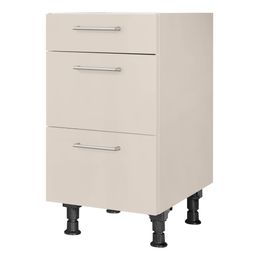 Unterschrank Nobilia, B:45cm H:87cm T:58,3cm, beige, K&uuml;che, Schr&auml;nke, ""Laser", vormontiert, mit h&ouml;henverstellbaren Sockelf&uuml;&szlig;en, in den", Breiten 30,