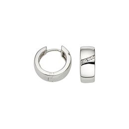 Firetti Damen Paar Creolen "Schmuck Geschenk Silber 925 Ohrschmuck Ohrringe Kristall", 14,5mm, Silber 925 (Sterlingsilber), silber, Silber 925