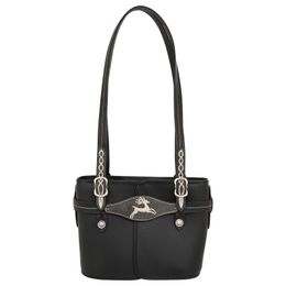 SIMA G&Uuml;RTEL Damen Handtasche "Trachtentasche 192-3266", Gr. S, schwarz, Obermaterial: 100% Rindsleder Leather cow., Taschen
