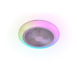 LED Deckenleuchte "HOLMSUND mit Ventilator, Deckenventilator mit RGB Licht Farbwechsel", 1, &Oslash; 46cm H: 14cm, 1 Stk., bunt, REALITY LEUCHTEN,