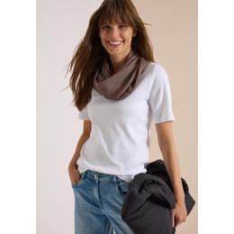 Cecil Damen Loop, braun, unifarben, Stoff, 100% Viskose, Modet&uuml;cher, leicht transparent