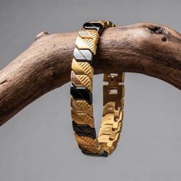 Holzkern Armband Rift (Versteinertes Holz/Keramik), Naturholz, Herren, gr&ouml;&szlig;enverstellbar