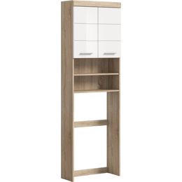 Waschmaschinenumbauschrank Welltime, B:63cm H:191cm T:24cm, wei&szlig;, Holzwerkstoff, Schr&auml;nke, "SIENA, Breite 63cm, f&uuml;r Waschmaschine & Trockner, 2