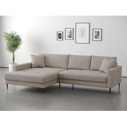Ecksofa OTTO HOME, B:278cm H:86cm T:174cm, beige, 90% Polyester;10% Nylon, Wohnzimmer, Sofas, "Summer L-Form, B: 280cm, in Cord & Struktur",