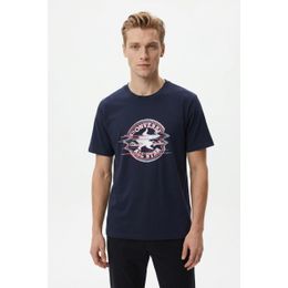 Converse Herren T-Shirt, schwarz, Gr. S, unifarben, Single Jersey, Obermaterial: 100% Baumwolle, Shirts, unifarbenes Design, mit Rundhalsausschnitt,