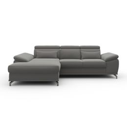 Sit & More Ecksofa SIT & MORE, B:295cm H:87cm T:180cm, grau, 100% Polyester, Wohnzimmer, Sofas, "Cabrio L-Form, B: 295 cm, mit Sitztiefen-, Arm- &