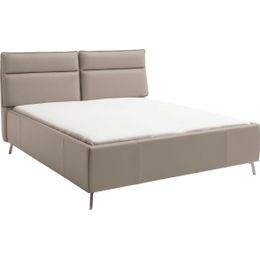 Polsterbett Home Affaire, B:186cm H:108cm L:236cm, beige, 100% Leder, Betten, "Cozy Town", inkl. 7-fache Einlegetiefenverstellung &