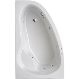 Whirlpool-Badewanne Ottofond, B:110cm H:44cm L:175cm T:110cm, wei&szlig;, Sanit&auml;racryl, Badewannen, "Loredana", Typ 1, chrom