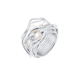 NENALINA Ring Damen Gr&ouml;&szlig;e 60 silber / perlwei&szlig;
