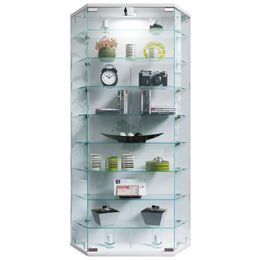 Wandregal Vcm, B:83cm T:17cm, wei&szlig;, Wohnzimmer, Regale, "Wandvitrine H&auml;ngevitrine Glasvitrine Benila XL"