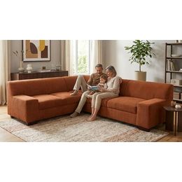 Ecksofa OTTO HOME, B:249cm H:74cm T:214cm, braun, 90% Polyester, 10% Nylon, Wohnzimmer, Sofas, "Faxxe 249 x 214 cm, auch mit Schlaffunktion", aus