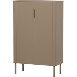 Highboard Woood, B:85cm H:135cm T:39cm, beige, FSC-zertifiziertes Massivholz, Wohnzimmer, Sideboards, "Gunnar FSC-Mix Massivkiefer mit D&auml;mpfung