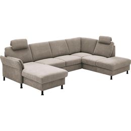Wohnlandschaft DIE PLANBAR, B:305cm H:90cm T:200cm, beige, 100% Polyester, Sofas, "ZE-EM18013 U-Form, Breite 305 cm", wahlweise mit Kopfst&uuml;tzen und