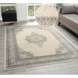 Teppich OTTO HOME, B:120cm H:9mm L:180cm, beige, Kunstfaser, Wohnzimmer, Teppiche, "Banli, Vintage-Look, Orient-Optik", dezenter Glanz,